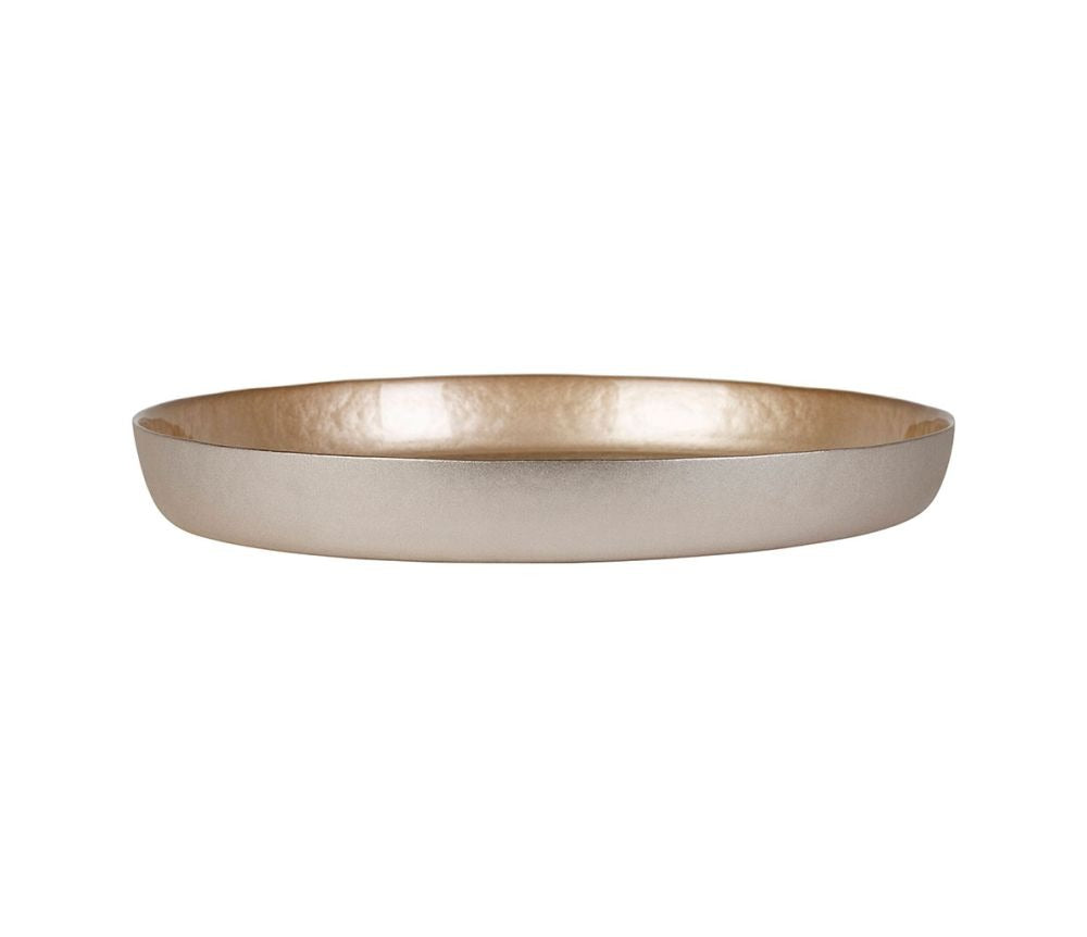 Plateau Nerea bleu et doré D35 cm en verre - Côté Table – Tendances et ...